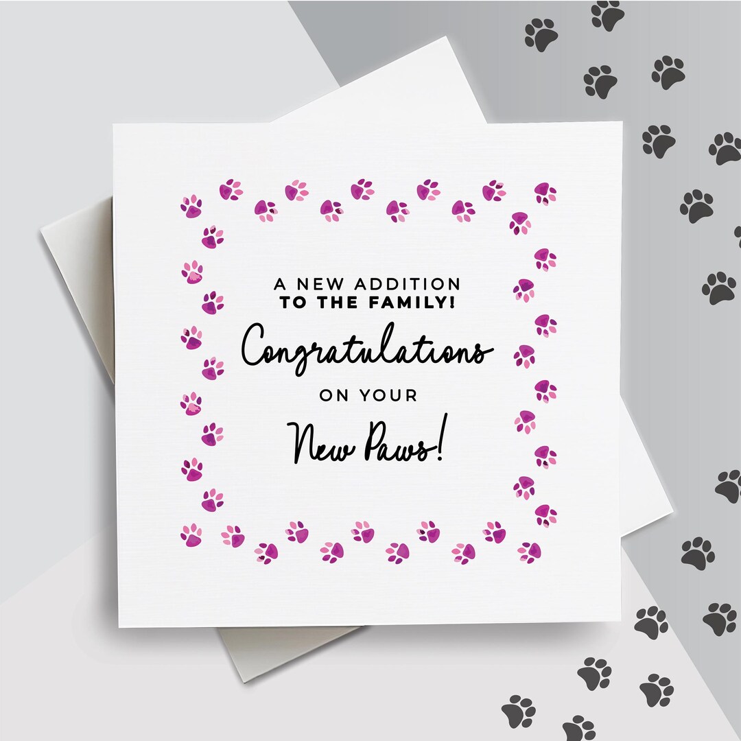 New Pet Card, Pet Card, Congratulations on Your New Best Friend, New ...