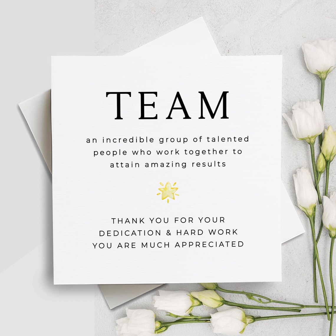 Corporate Thank You Card, Thank You Card for Team, Employee ...