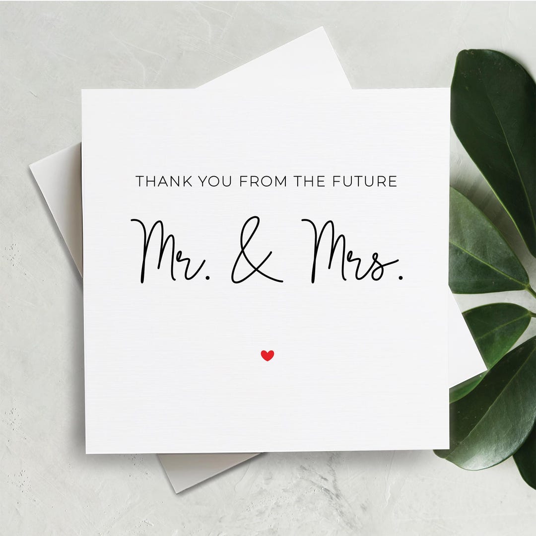 Thank You From the Future Mr. & Mrs. Wedding Engagement Thank You Card ...