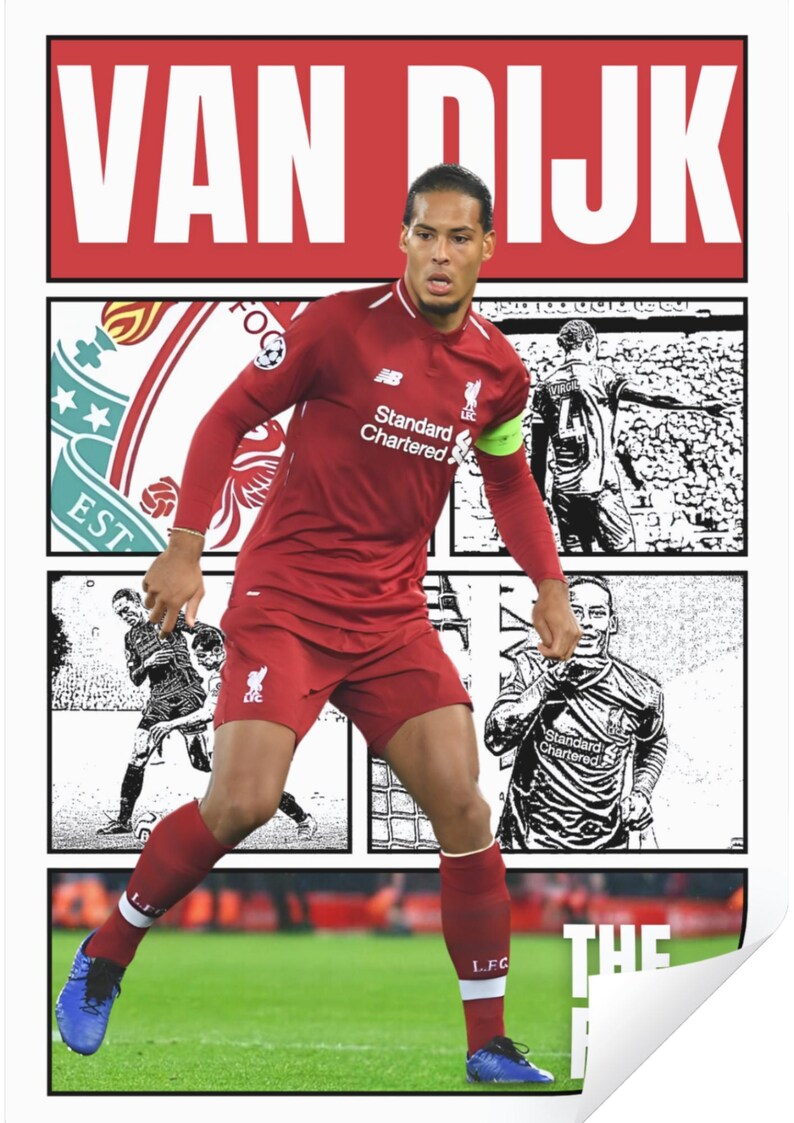 Virgil Van Dijk Liverpool Fc, Printable Sport Wall Art, Gift for Boy ...