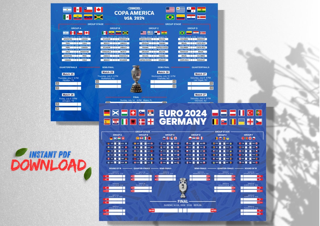 COPA AMERICA 2024 EURO 2024 Wall Chart - Etsy Australia