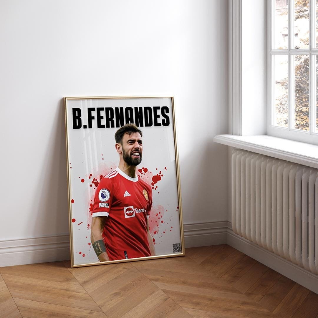 Bruno Fernandes Manchester United Poster Soccer Gift, Bedroom Poster ...