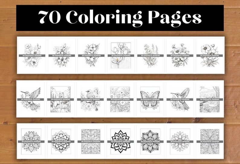 70 Coloring Book - Serenity: Stress-free Coloring Journey (coloring ...