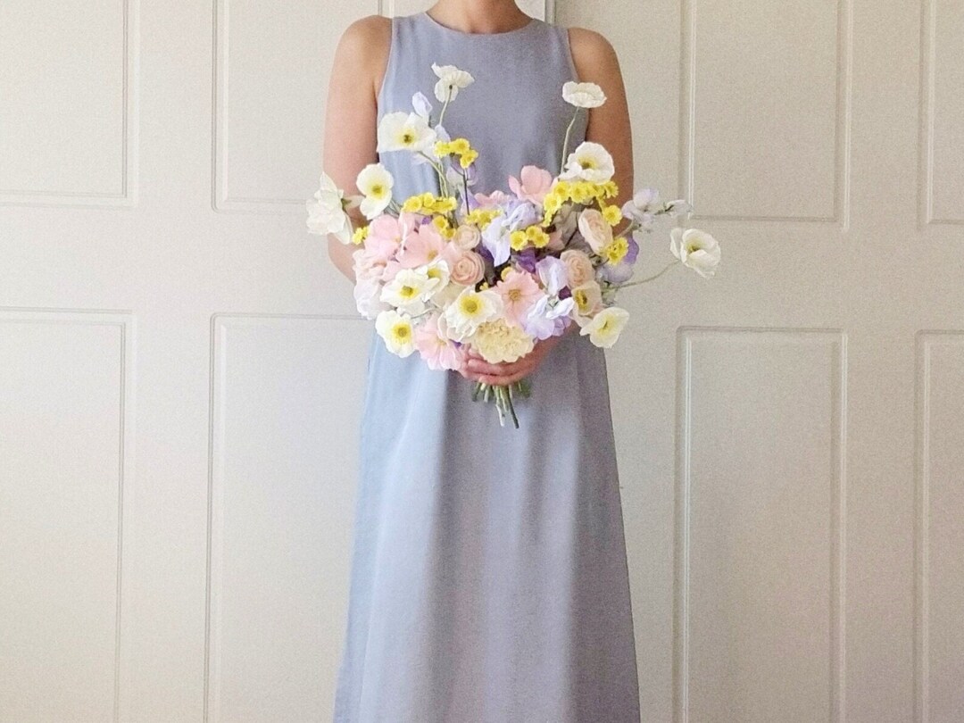 Pastel Colorful Wildflower Bouquet, Artificial Silk Flowers, Poppies ...