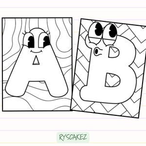A to Z Letter Coloring Pages - Etsy