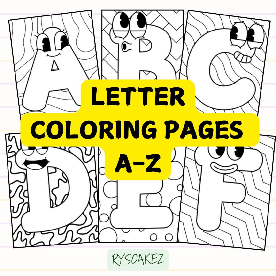 A to Z Letter Coloring Pages - Etsy