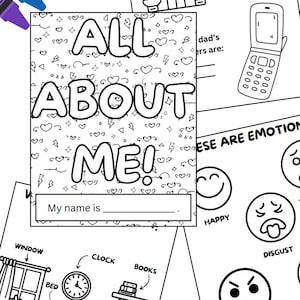 All About Me, Kids Coloring Book, Educational - Etsy