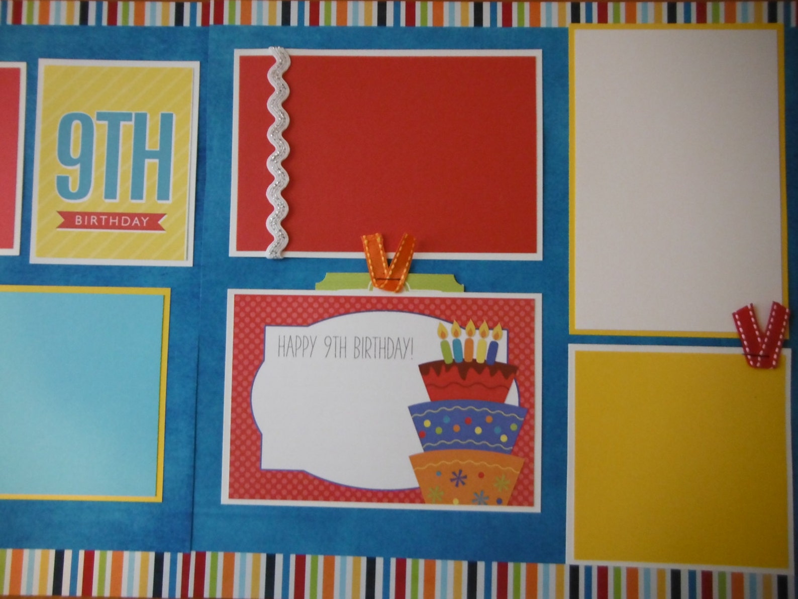 Happy 9th Birthday 4 Premade 12x12 Scrapbook Pages for Family Girl Boy ...