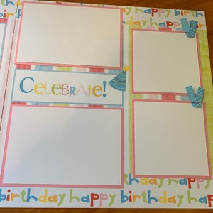 Happy Birthday Celebrate Premade 12x12 Scrapbook Pages for Your FAMILY ...