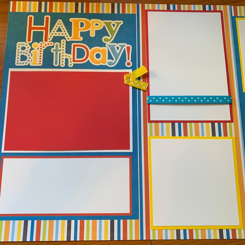 Happy Birthday Party Premade 12x12 Scrapbook Pages for Your FAMILY Boy ...