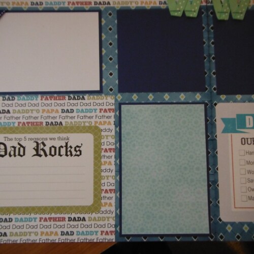 TWO 1 DAD Fathers Day Premade 12x12 Scrapbook Pages for Dad | Etsy
