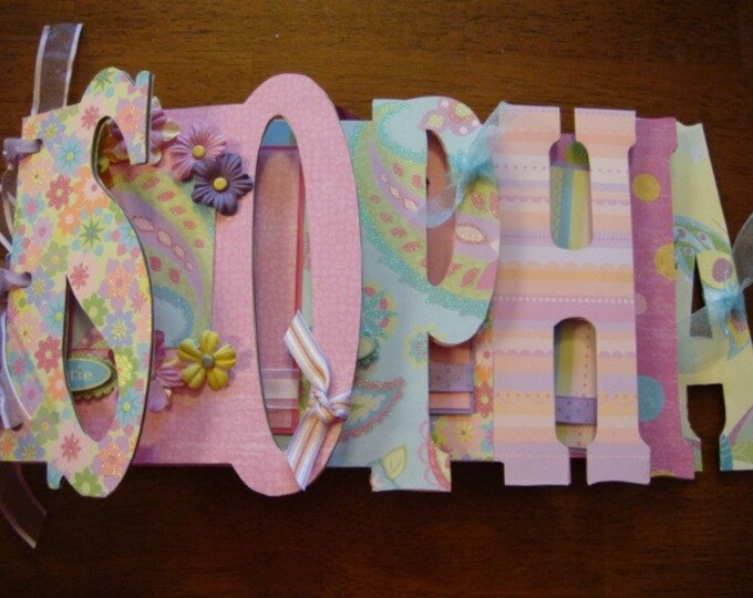 CUSTOM Name Scrapbook Chipboard Album Premade Pages - Etsy