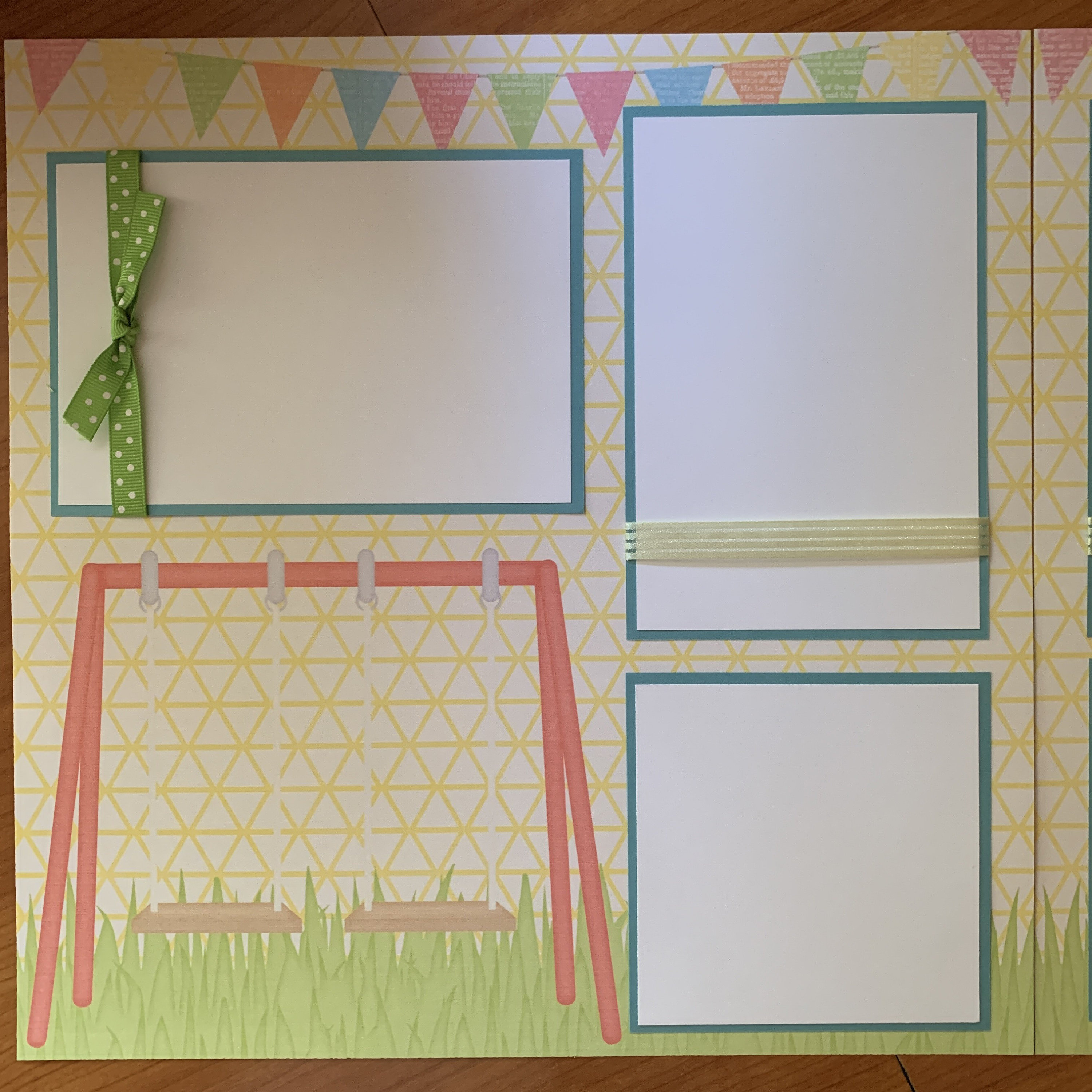 Premade Paper Swings Play Outside Backyard Fun Summer 12x12 Scrapbook ...