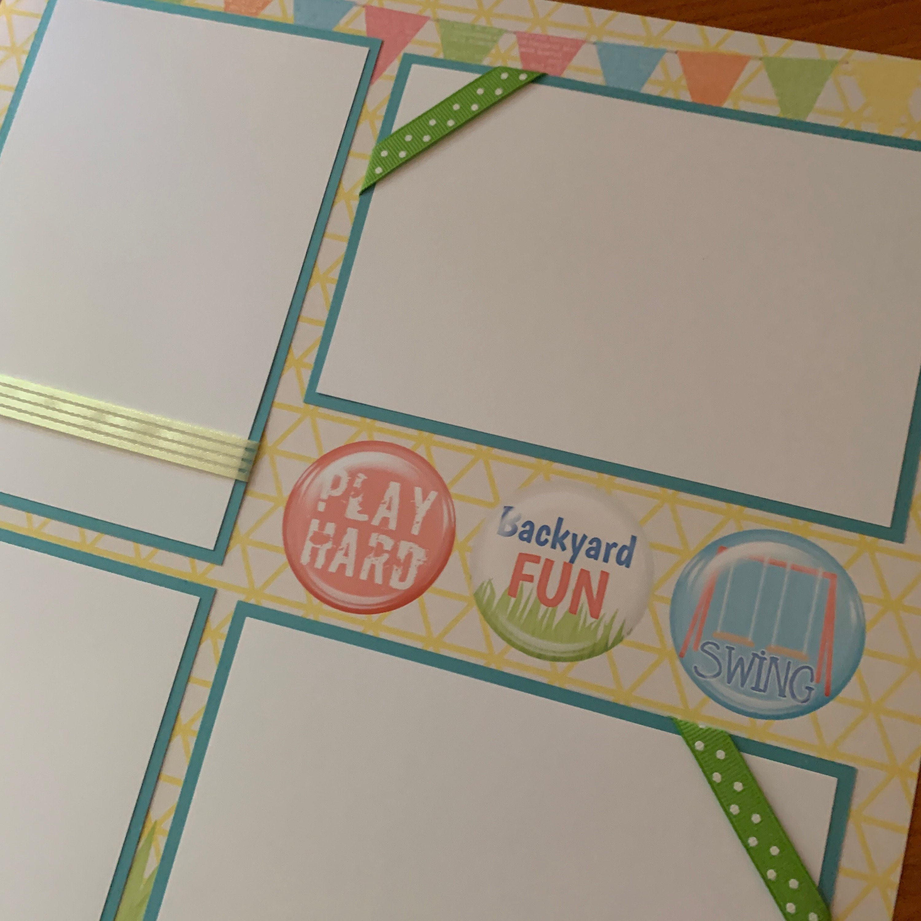 Premade Paper Swings Play Outside Backyard Fun Summer 12x12 Scrapbook ...