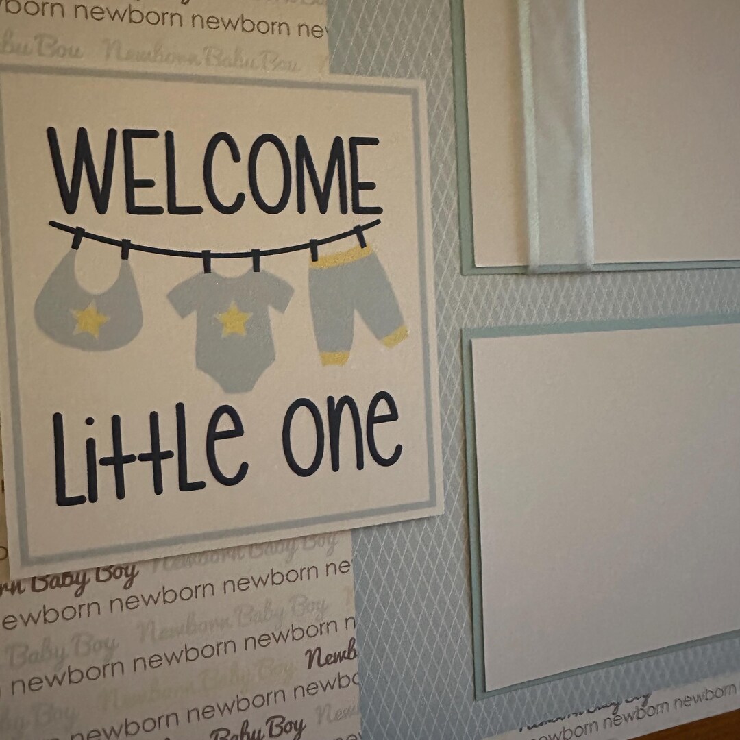 2 Premade Welcome Little One Baby Boy 12x12 Scrapbook Pages for Your ...
