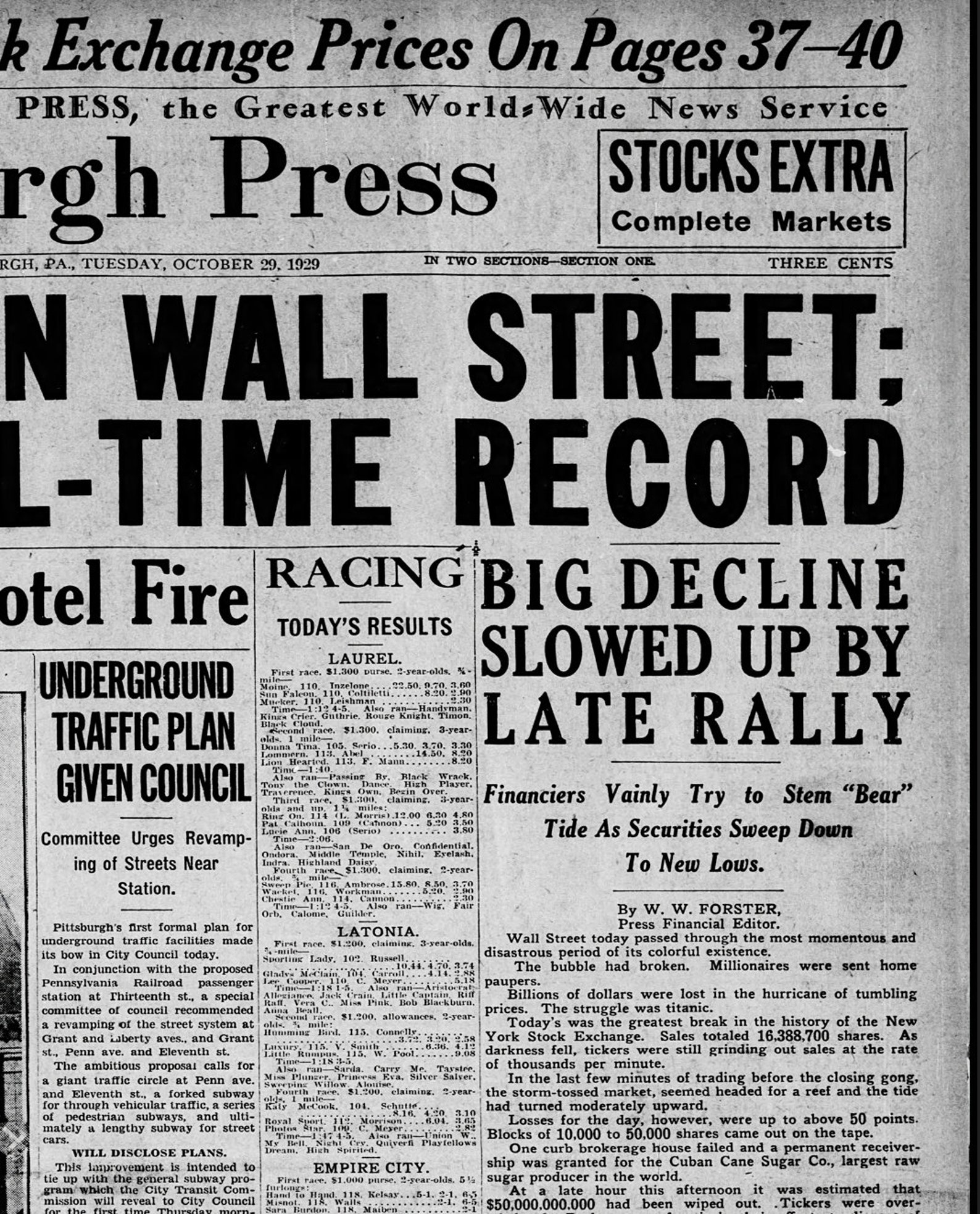 Wall Street Crash 1929 Newspaper Upscaled, Digital Download, Black ...