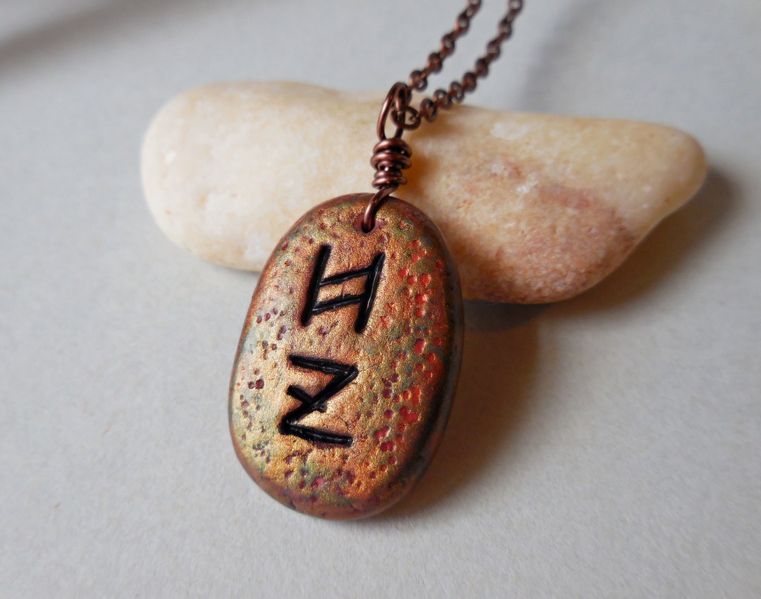 Chai Necklace חי Ancient Semitic Hebrew Script Judaism Polymer Clay ...