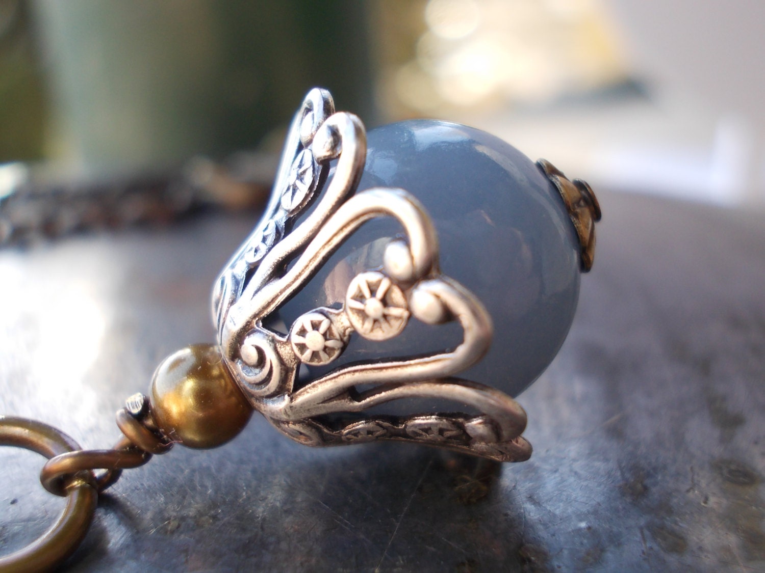 Angelite Necklace Natural Angelite Gemstone Pendant Pale - Etsy