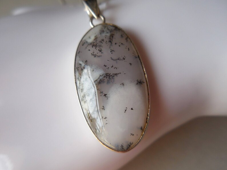 Natural Dendritic Agate Stone Pendant Necklace Merlinite - Etsy