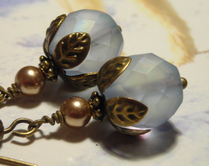 Periwinkle Berry, Iridescent Fire Polished Czech Glass Beads, Brass ...