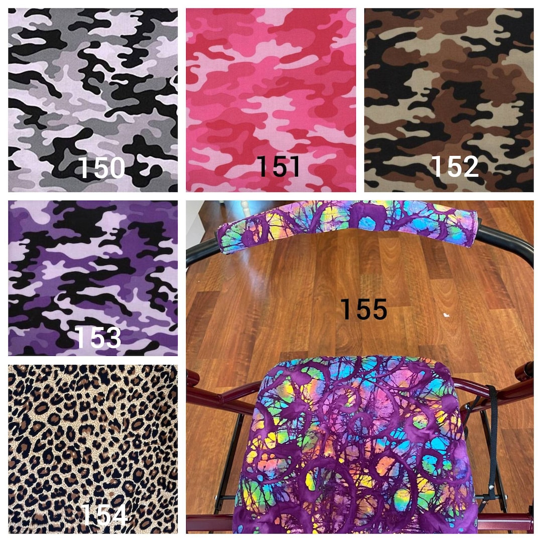 Rollator Walker Seat and Back Bar Cover Set Double Layer Reversible 12 ...