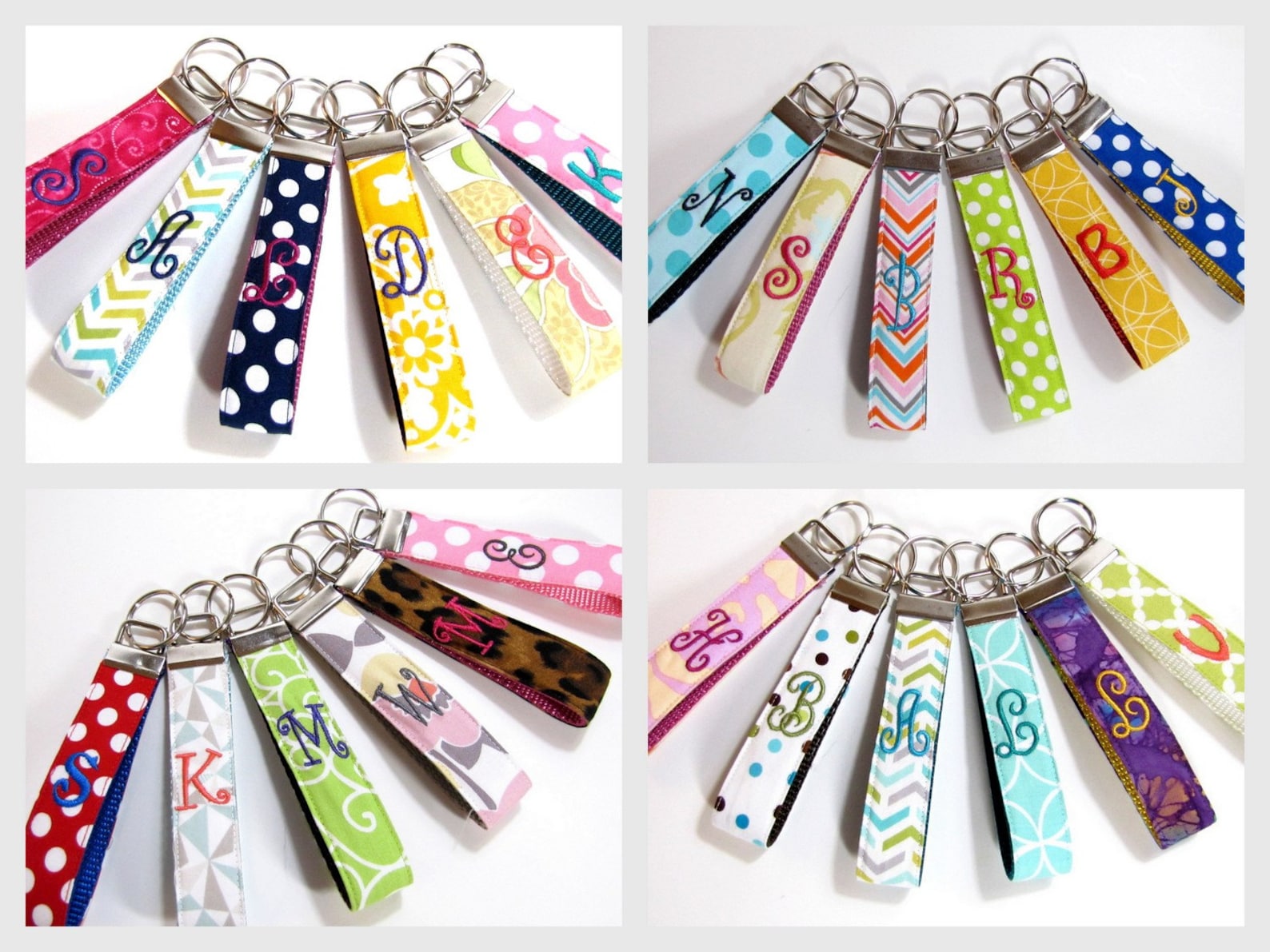 Monogram Key Chain Wristlet Keychain Personalized Keychain - Etsy