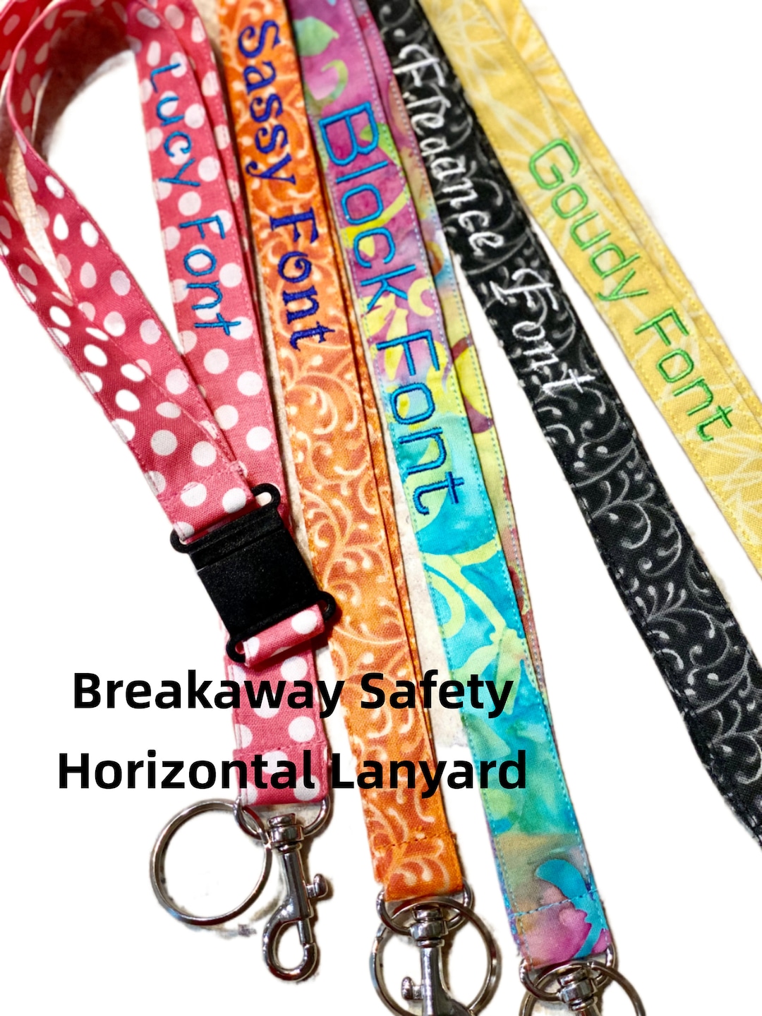Personalized Safety Lanyards Horizontal Lettering, BREAKAWAY Lanyards ...