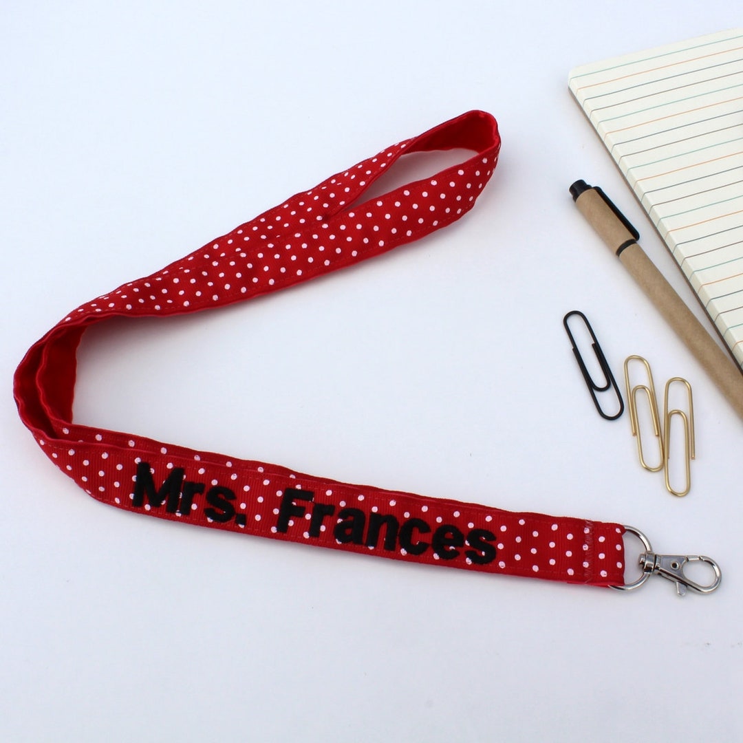 Teacher Lanyard Personalized, Pink Lanyard Teacher Gift, Elementary ...