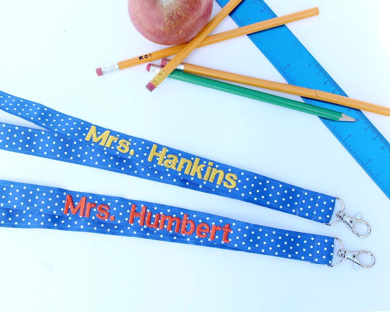 Teacher Lanyard Polkadot Personalized Lanyard Teacher Gift, Nurse Co ...