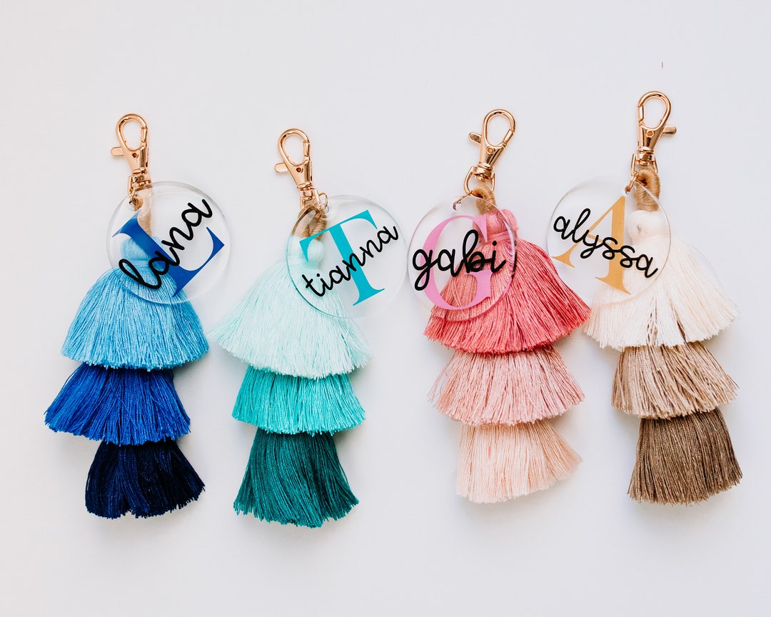 Personalized Tassels for Purses and Key Chains, Custom Keychain, Purse ...