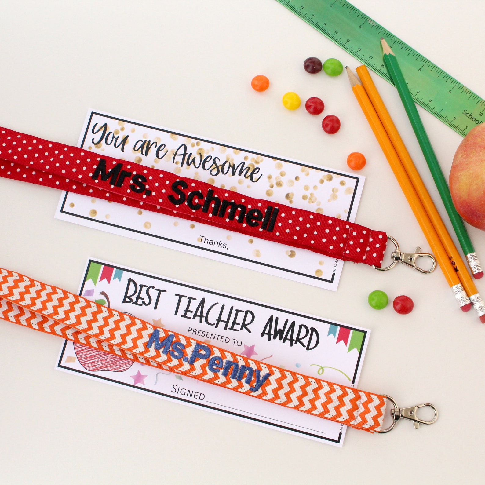 Teacher Lanyard, Personalized Lanyard, Teacher Gift, Elementary Teacher ...