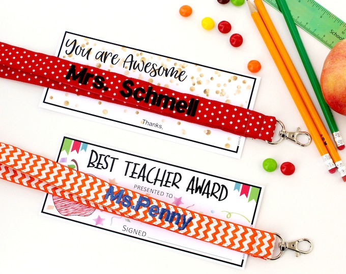 Teacher Lanyard, Monogram Lanyard, Personalized Lanyard, Teacher Gift ...