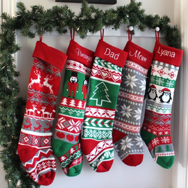 Extra Large Red Personalized Christmas Stocking - Etsy