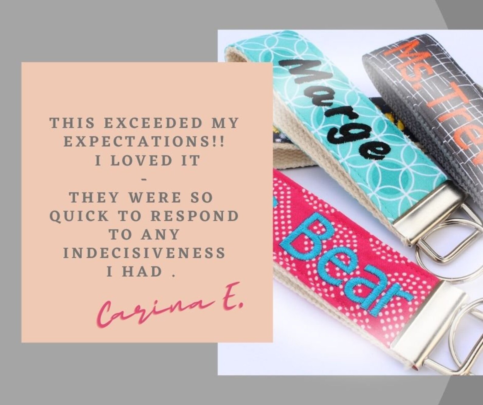 Personalized Key Fob Keychain for Women Name Keychain Key | Etsy