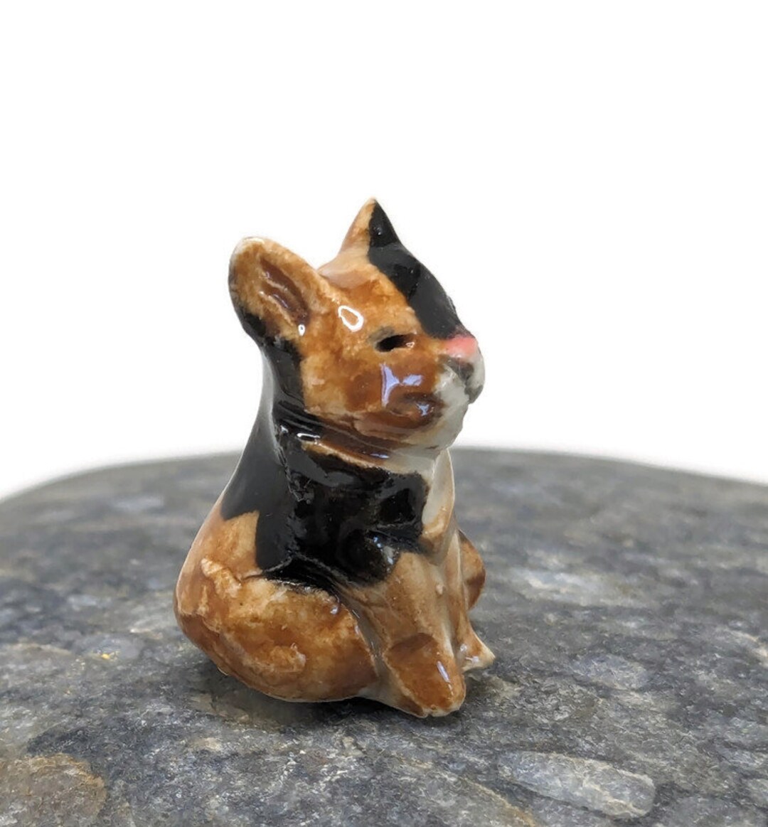 Miniature Calico Cat Figurine - Etsy