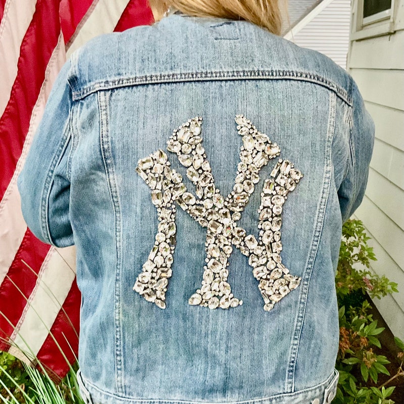 Rhinestone Denim Jacket - Etsy