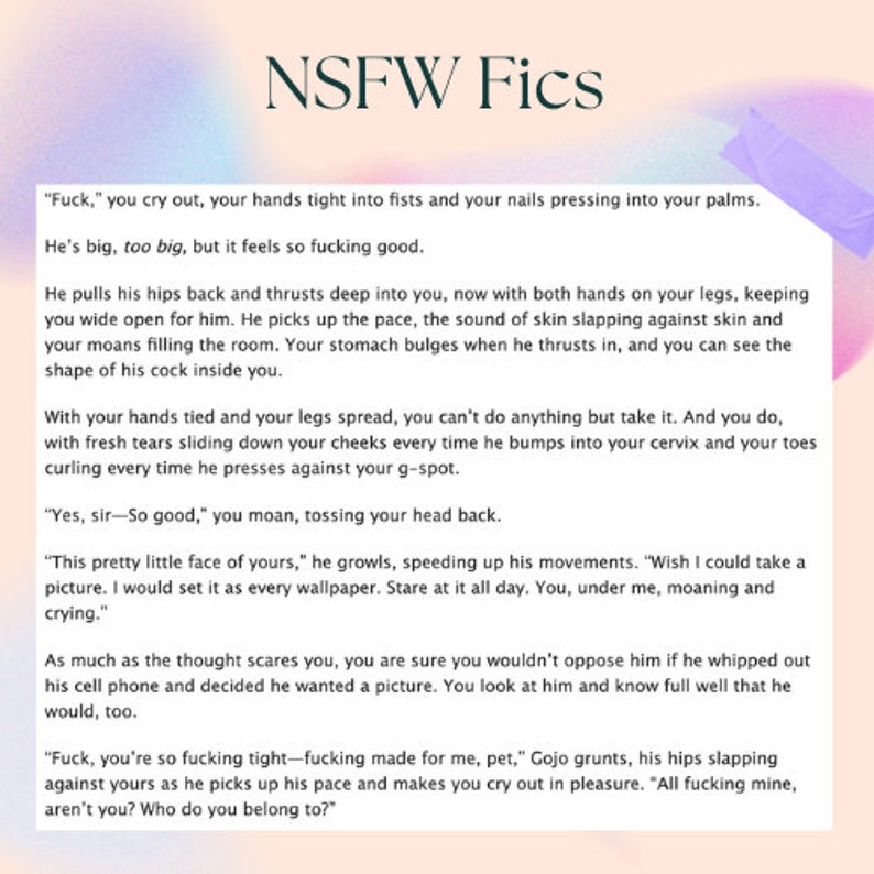 Fanfic Commission SFW & NSFW up to 5k Words - Etsy