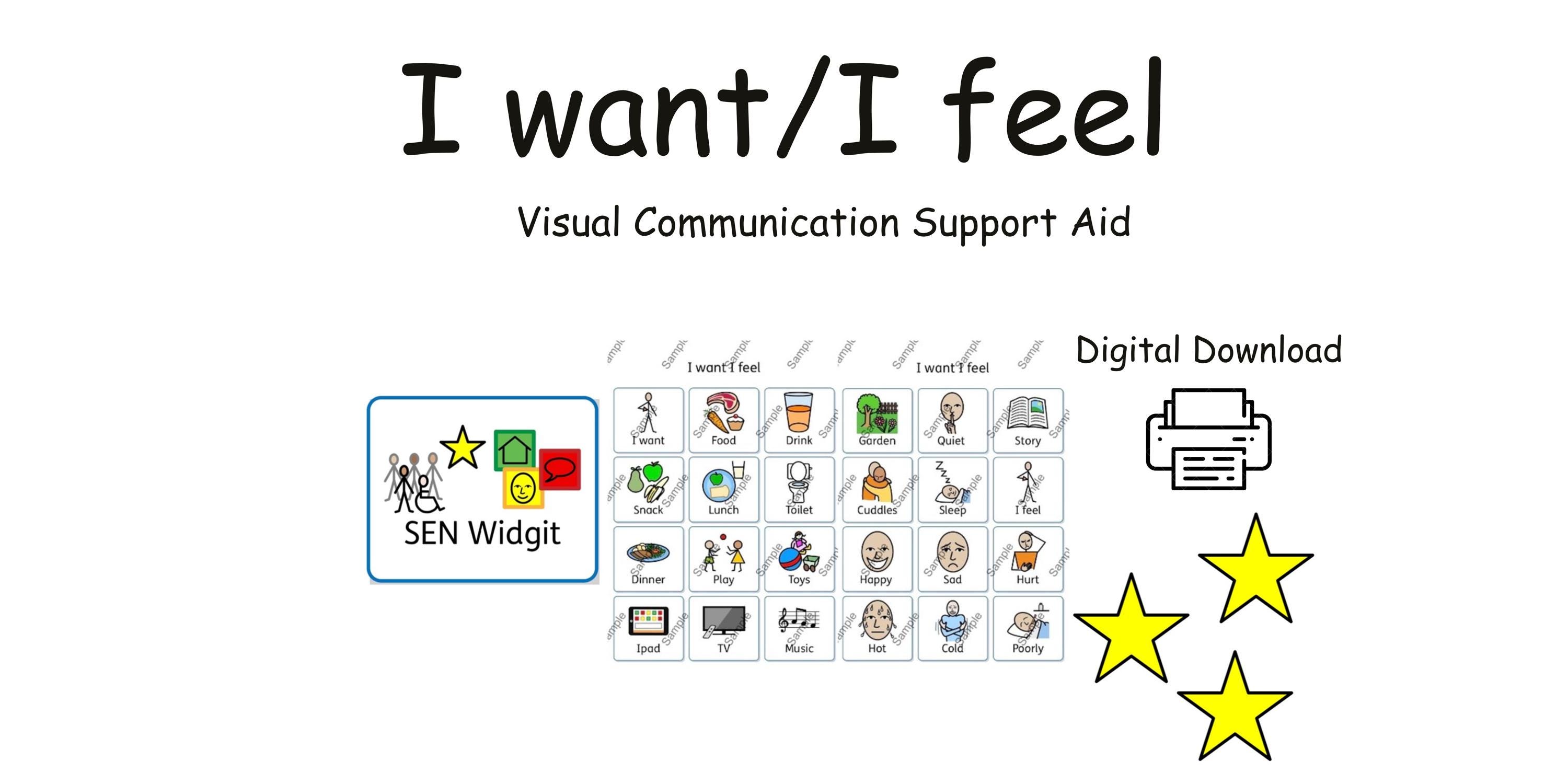 I Want I Feel Communication Cards: Visual Aid (digital Download) - Etsy