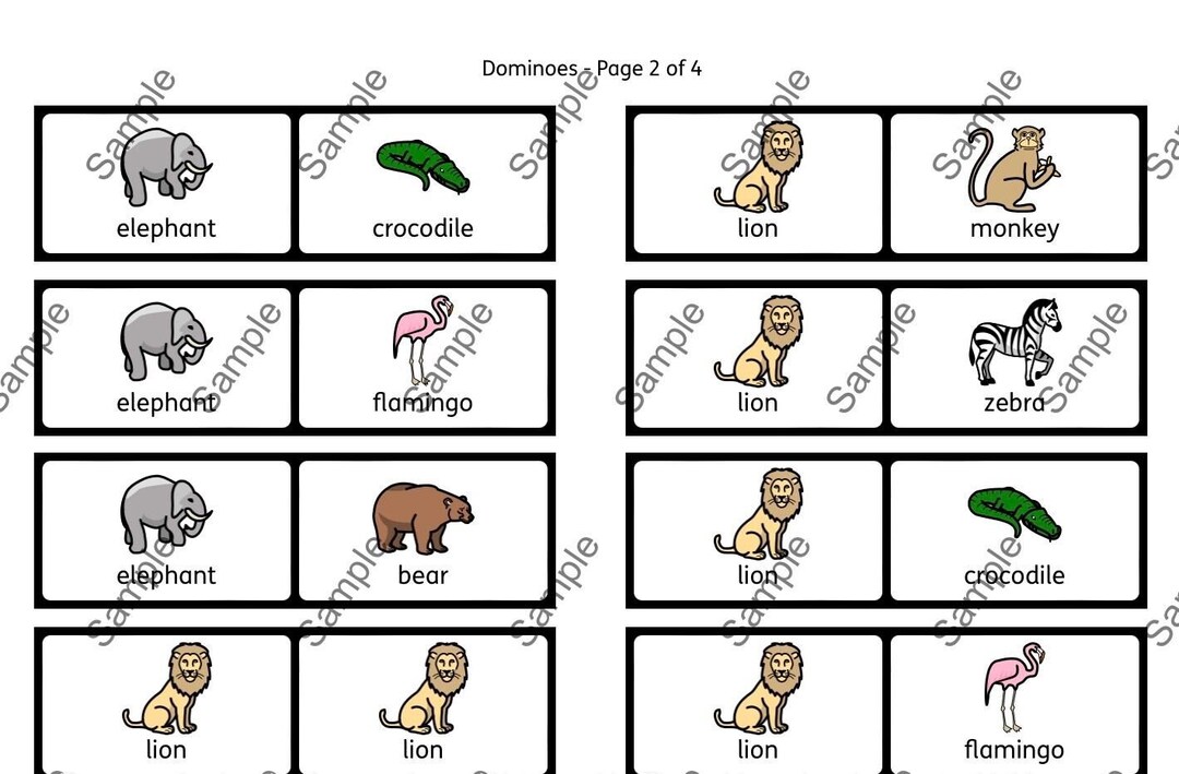 Animal Dominoes Game, Visual Communication Support, Visual Aid for SEND ...