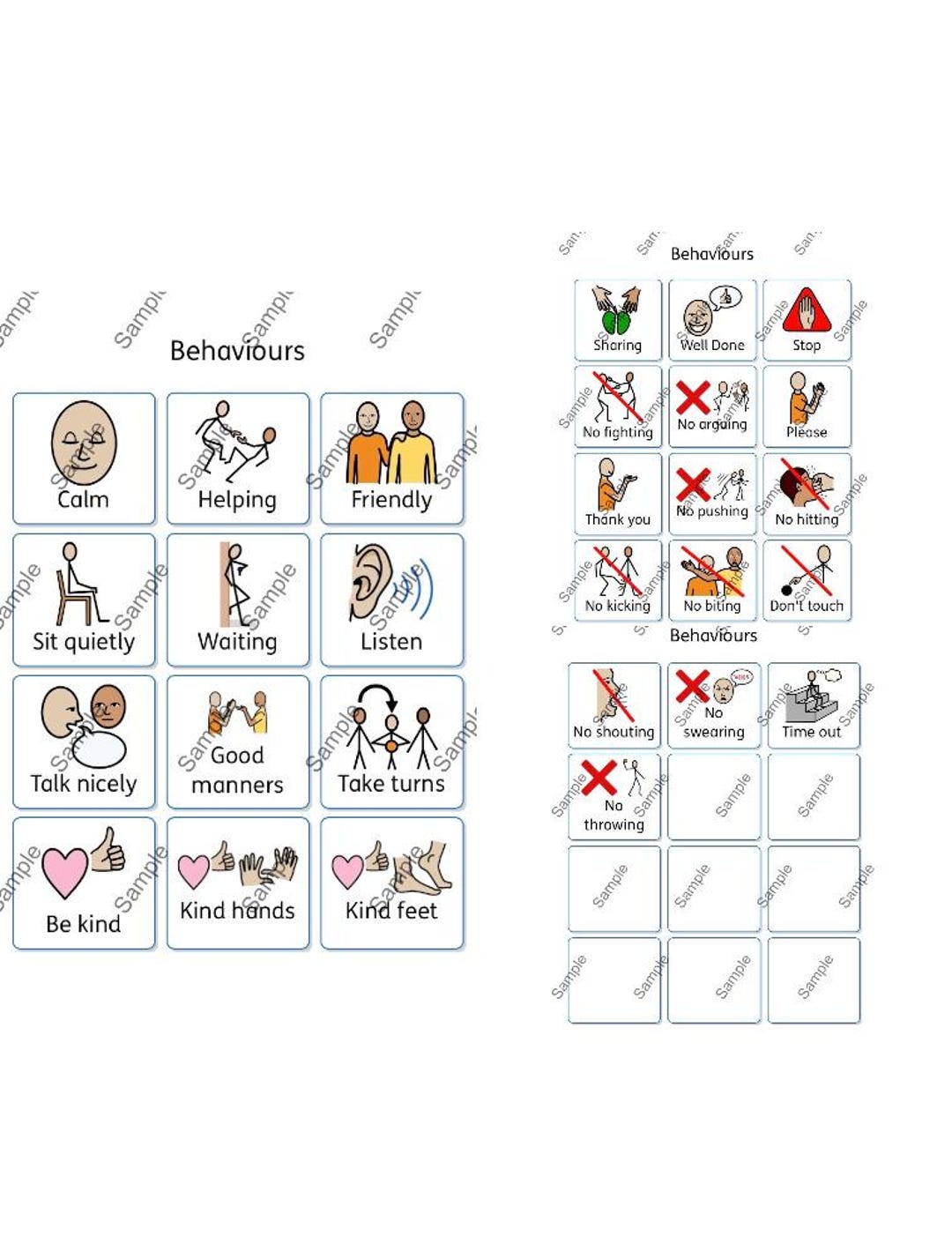 Expected Behaviors Visual Communication Cards: Autism, ADHD, SEND ...