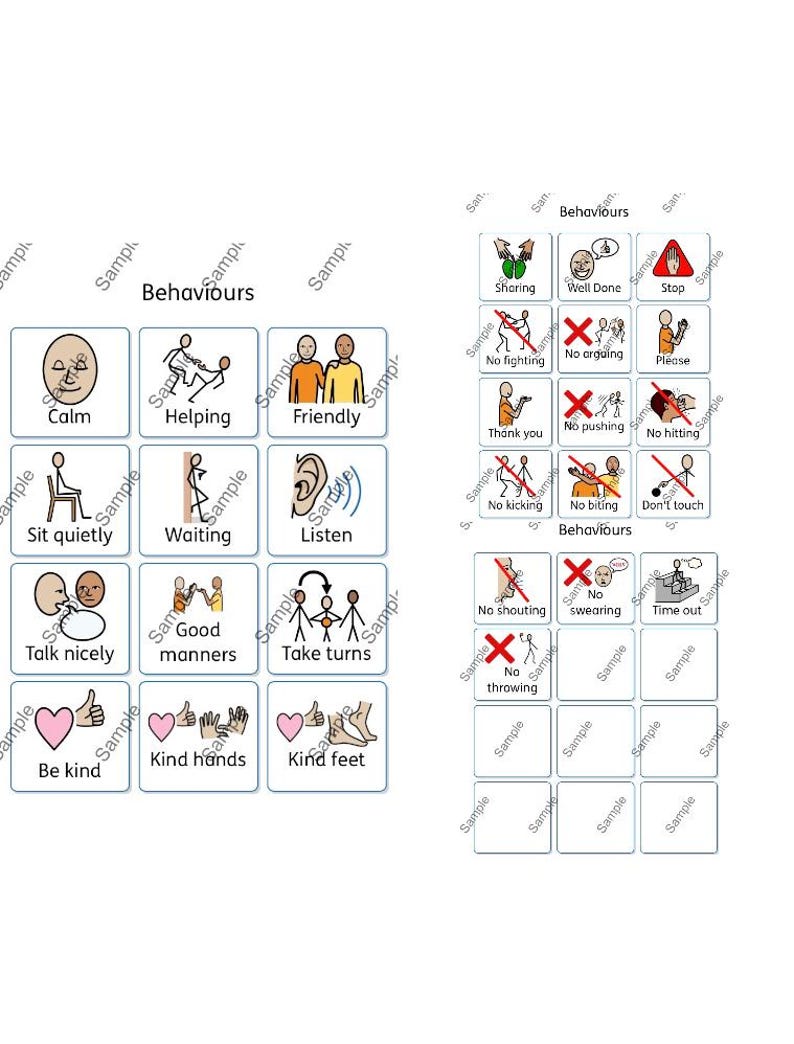 Expected Behaviors Visual Communication Cards: Autism, ADHD, SEND ...