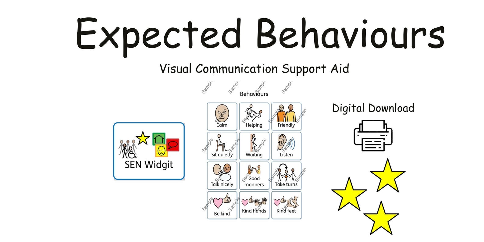 Expected Behaviors Visual Communication Cards: Autism, ADHD, SEND ...