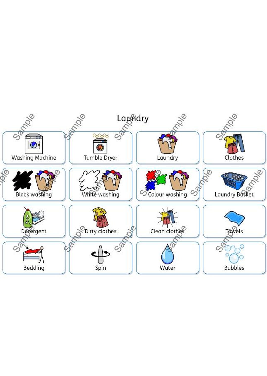 Laundry Labels, Visual Communication Support, Visual Aid for SEND, ADHD ...