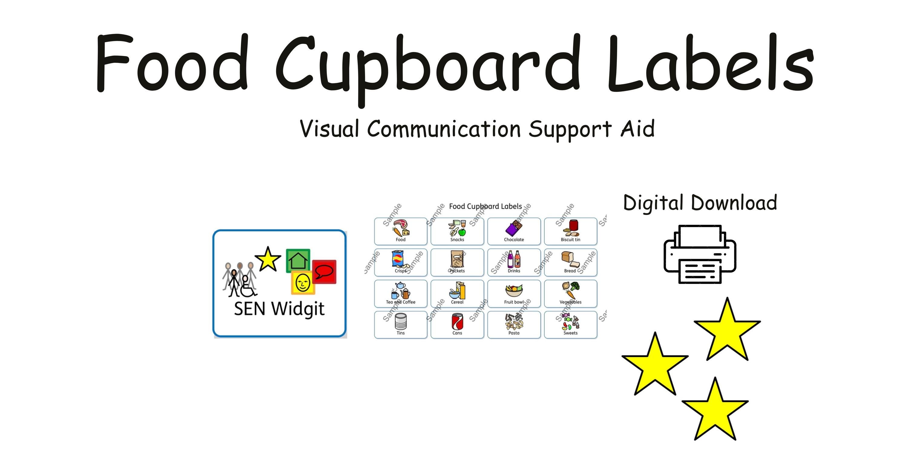 Food Cupboard Labels: Visual Communication Aid (digital Download) - Etsy