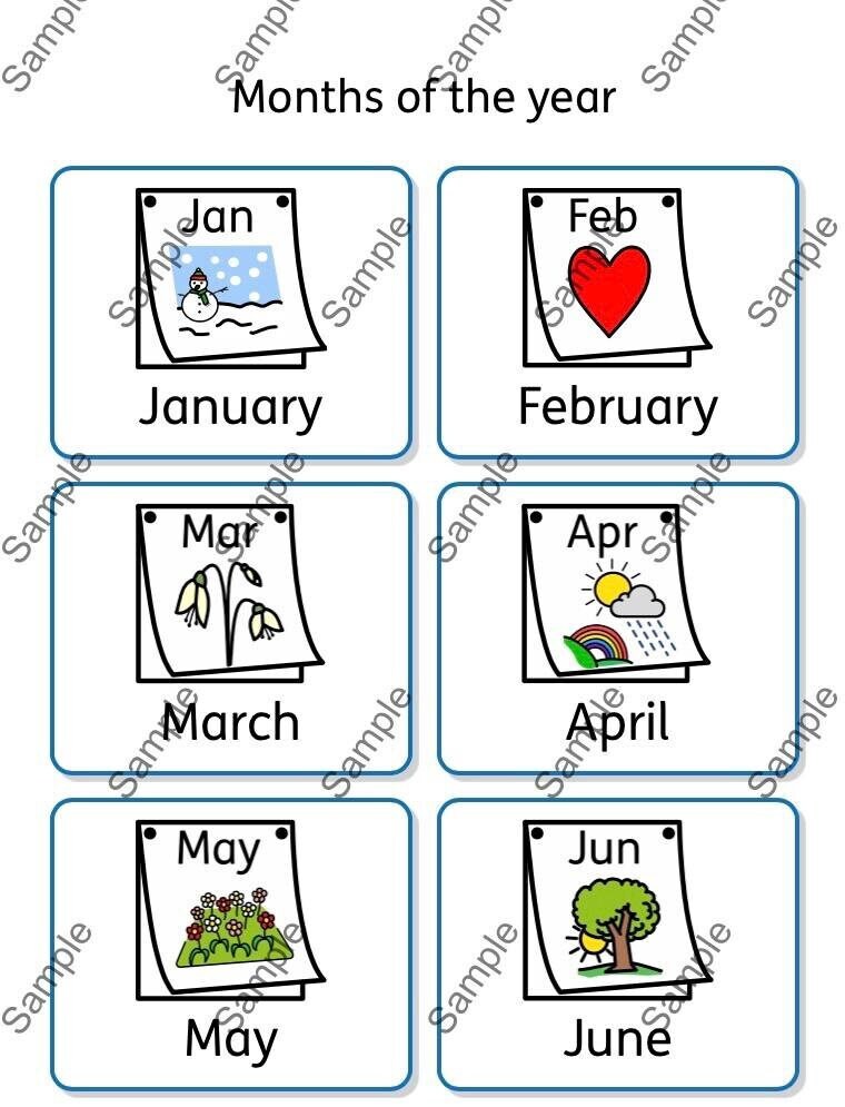 Months of the Year Visual Aid: Communication Support (digital Download ...
