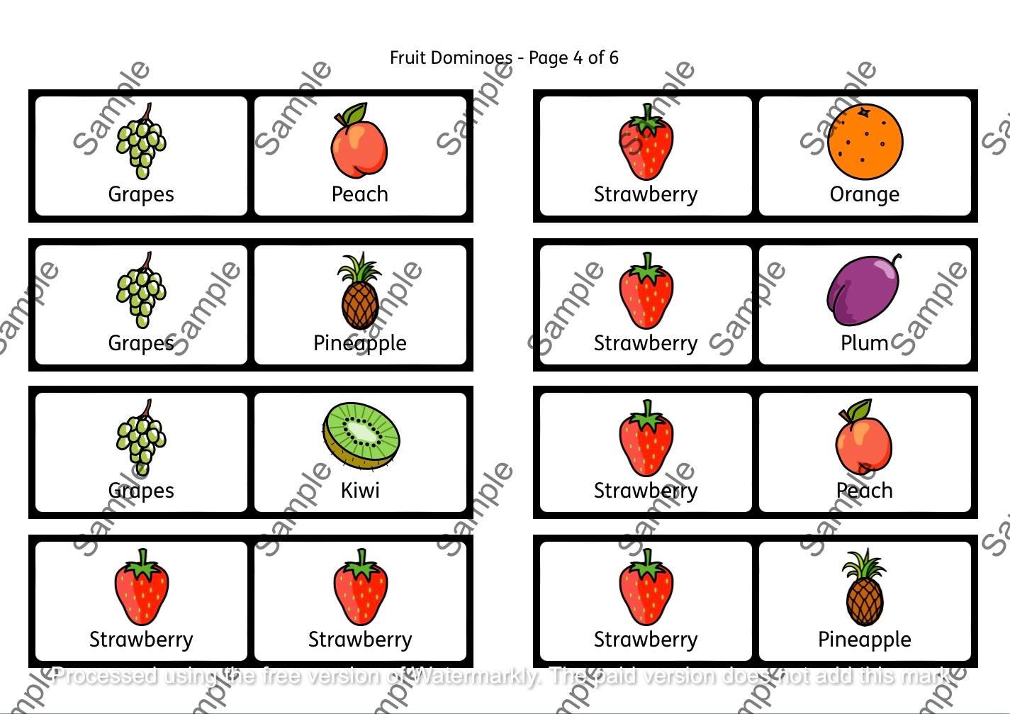 Fruit Dominoes Game, Visual Communication Support, Visual Aid for SEND ...