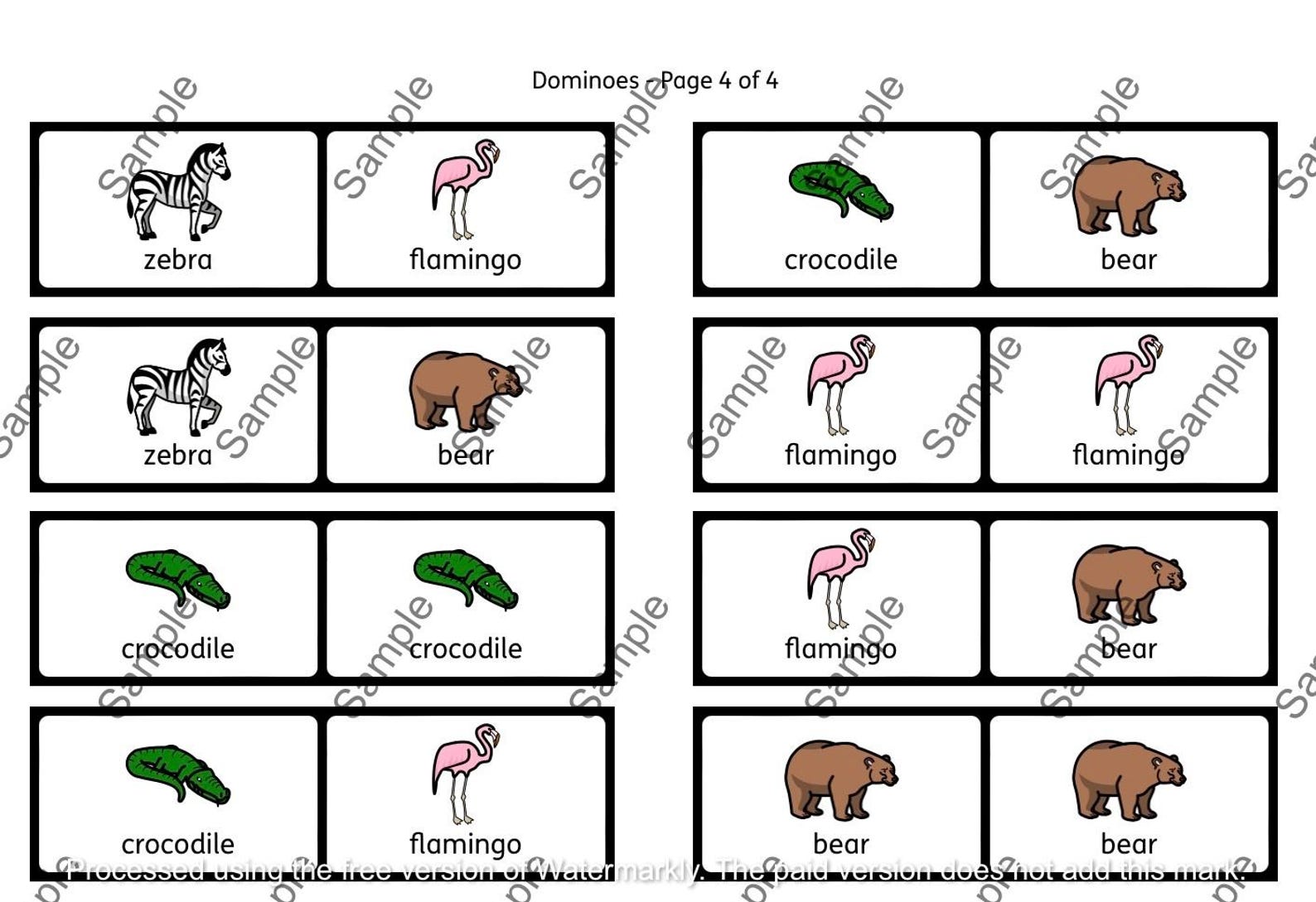 Animal Dominoes Game, Visual Communication Support, Visual Aid for SEND ...