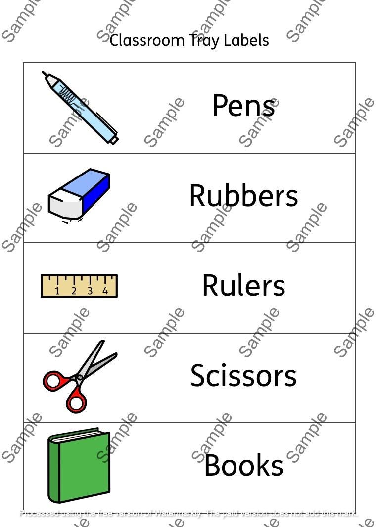 Classroom Tray Labels: Visual Communication Aid (digital Download) - Etsy