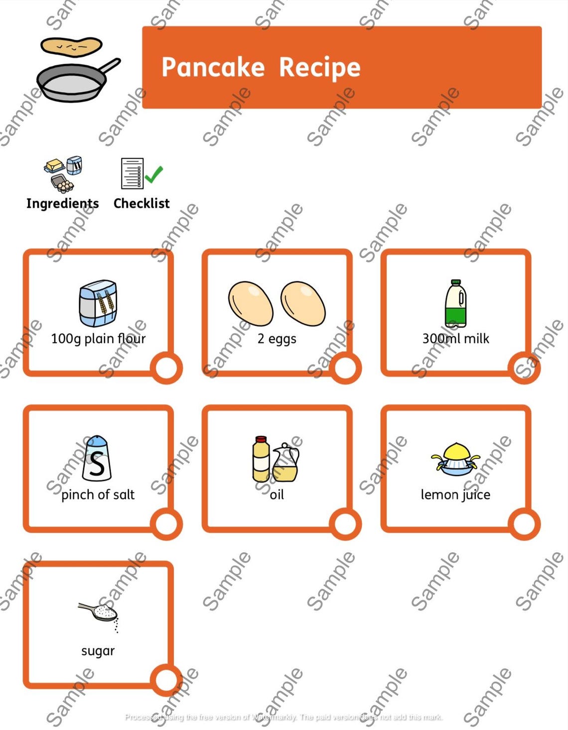 Pancake Recipe, Visual Communication Support, Visual Aid for SEND, ADHD ...