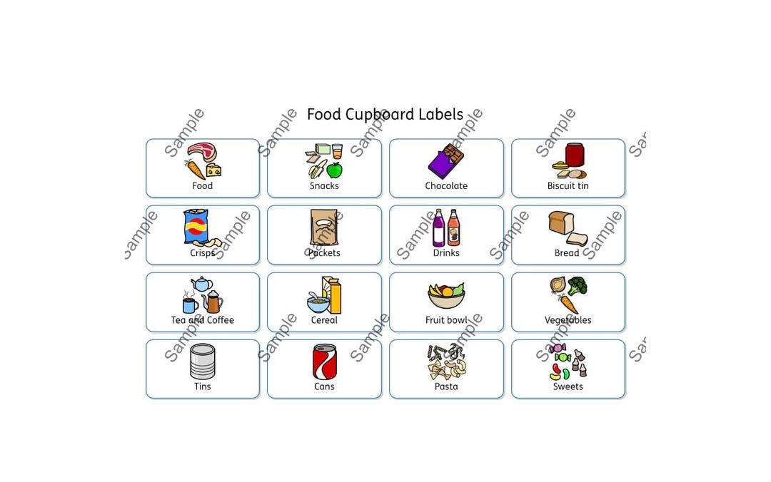 Food Cupboard Labels: Visual Communication Aid (digital Download) - Etsy